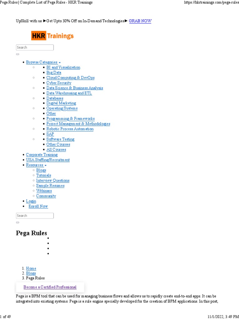 Pega Rules Complete List of Pega Rules - HKR Trainings | PDF | Business ...