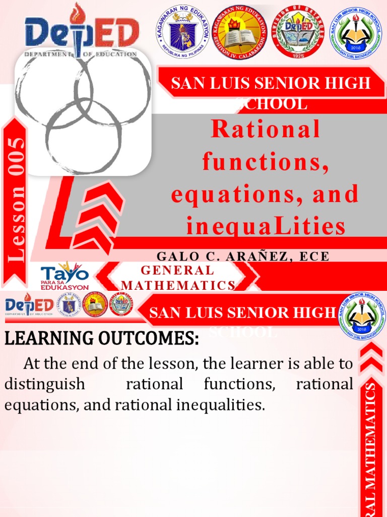 Rational Functions and Equations Guide | PDF | Equations | Function ...