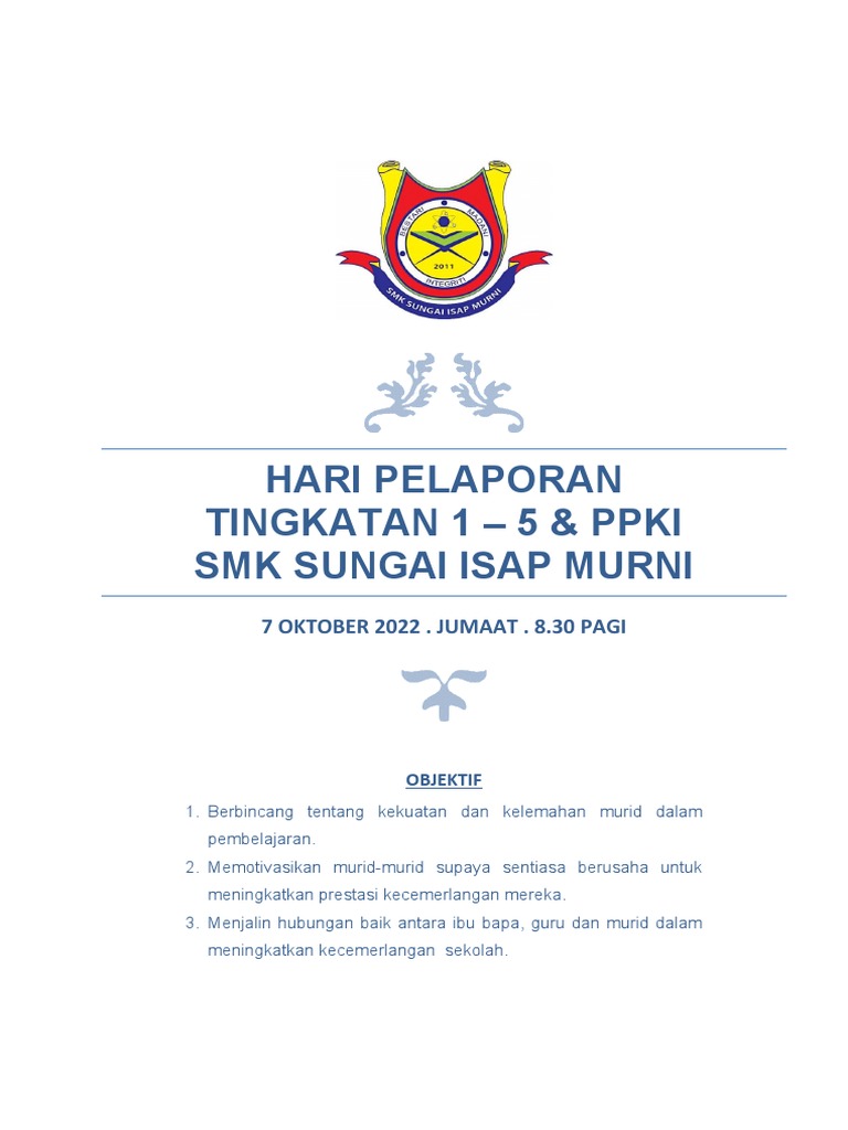 Hari Pelaporan SMK Sungai Isap | PDF