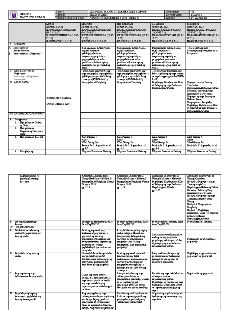Wk2 DLL FIlipino6 | PDF