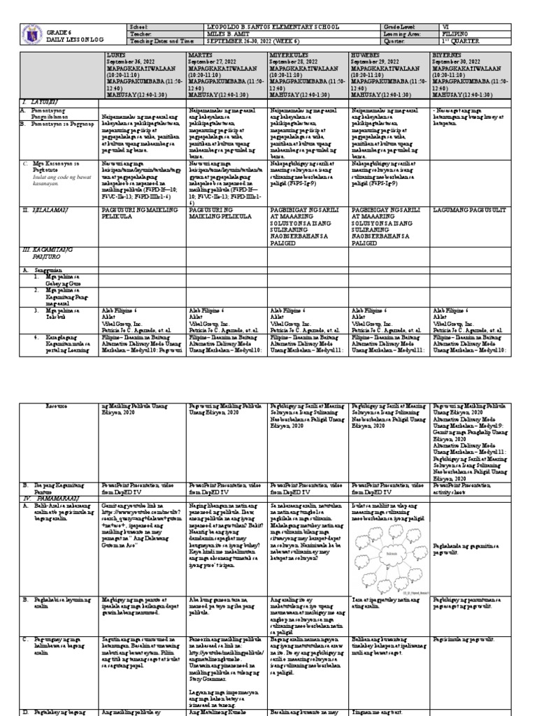 Wk6 DLL FIlipino6 | PDF
