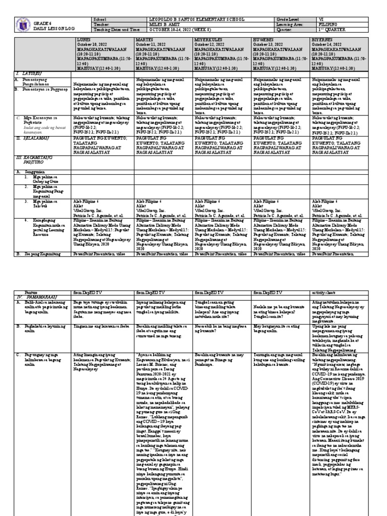 Wk8 DLL FIlipino6 | PDF
