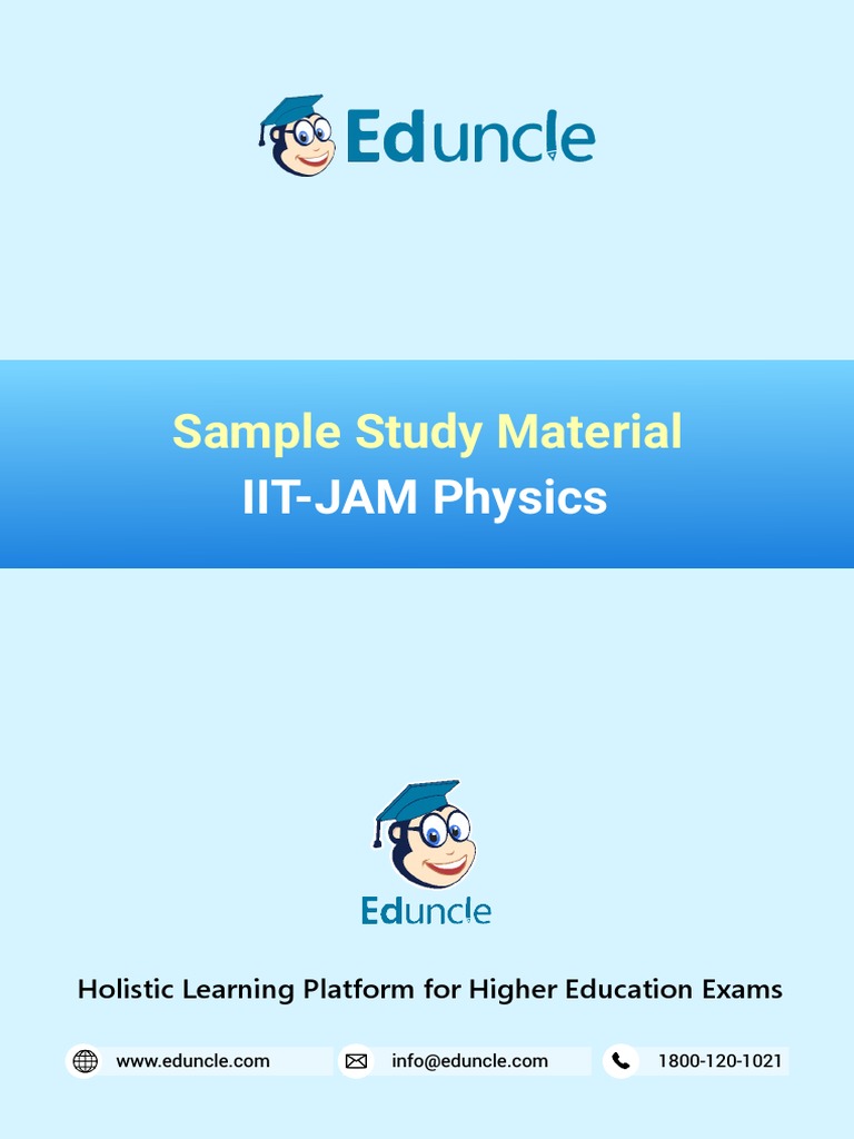 Sample Study Material: IIT-JAM Physics | PDF | Force | Classical Mechanics