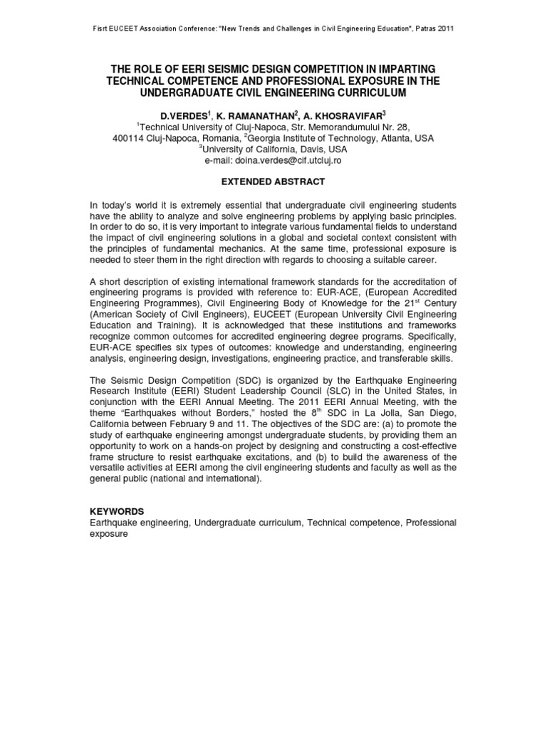 The Role of Eeri SDC | PDF | Earthquake Engineering | Engineering