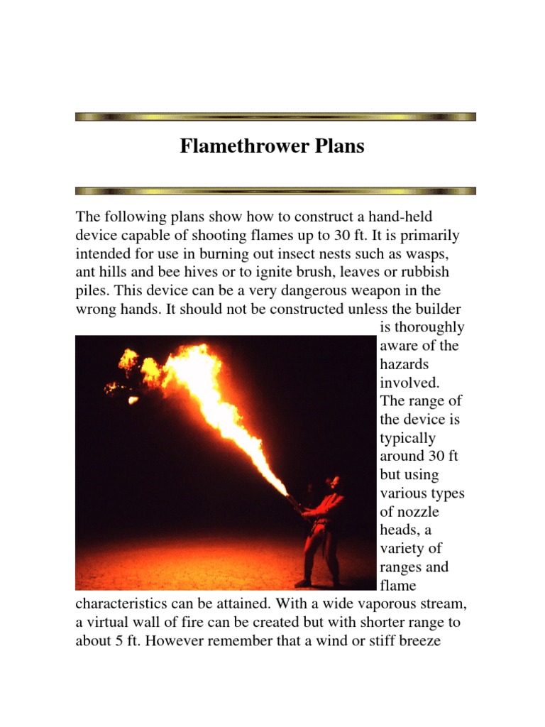 Flamethrower - Plans - Mad - Abe | PDF | Gases | Kerosene/Paraffin