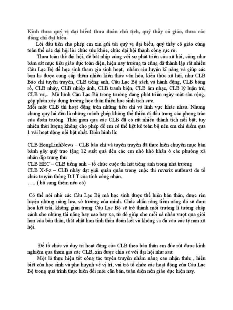 Tham luận - Hoạt động các CLB | PDF