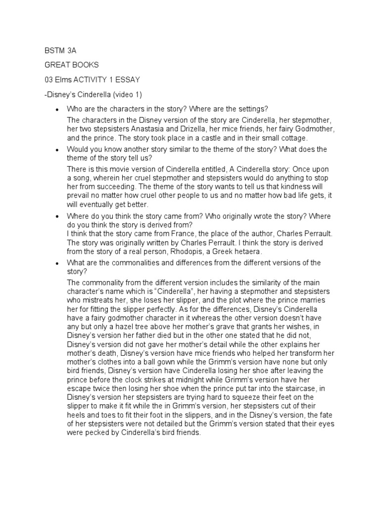 03 - eLMS - Activity 1GreatBooks | PDF | Cinderella | Fairies