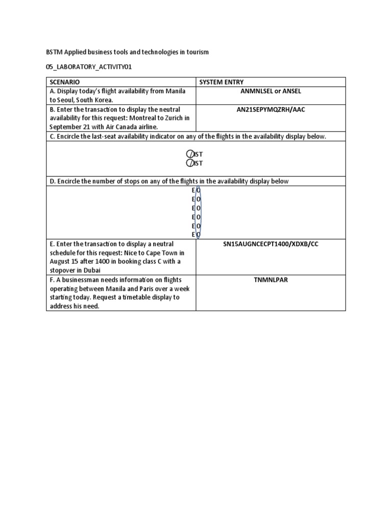 05 - LABORATORY - ACTIVITY - 01 Applied Business Tools and Technologies in Tourism | PDF