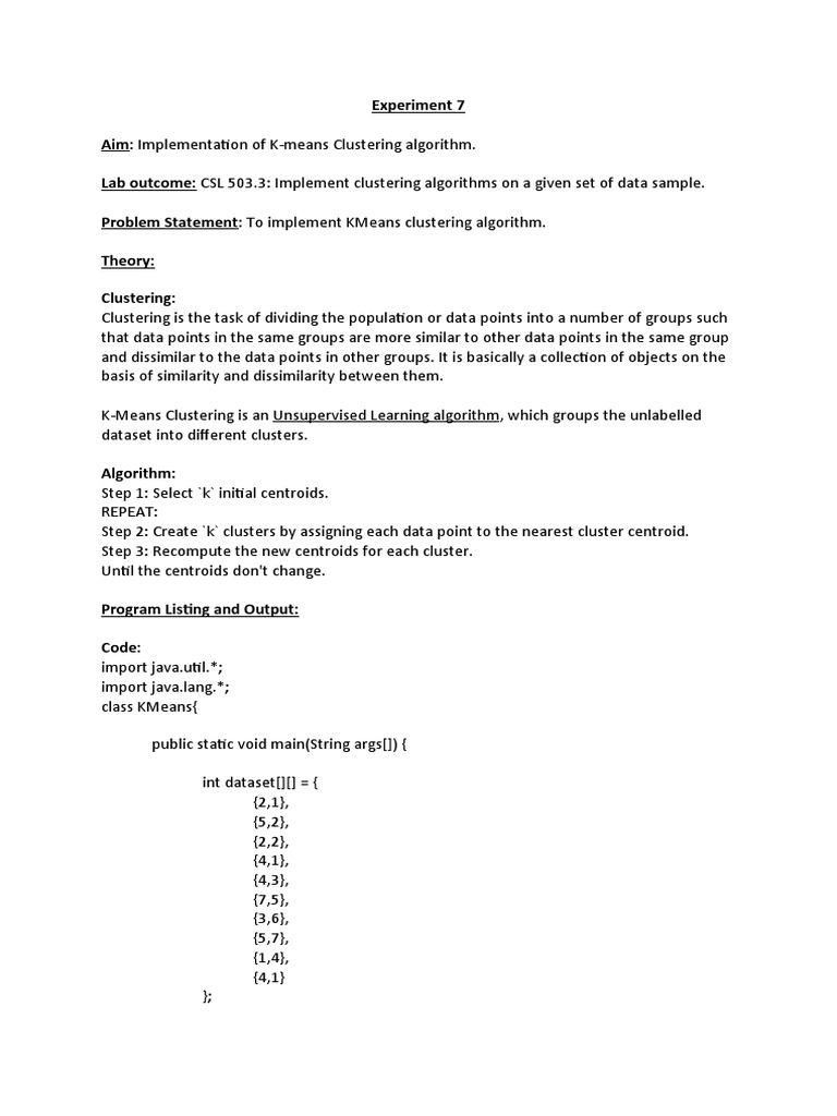 Implementation of K-Means Clustering: Grouping a Dataset into Two ... Implementation of K-Means Clustering: Grouping a Dataset into Two ...