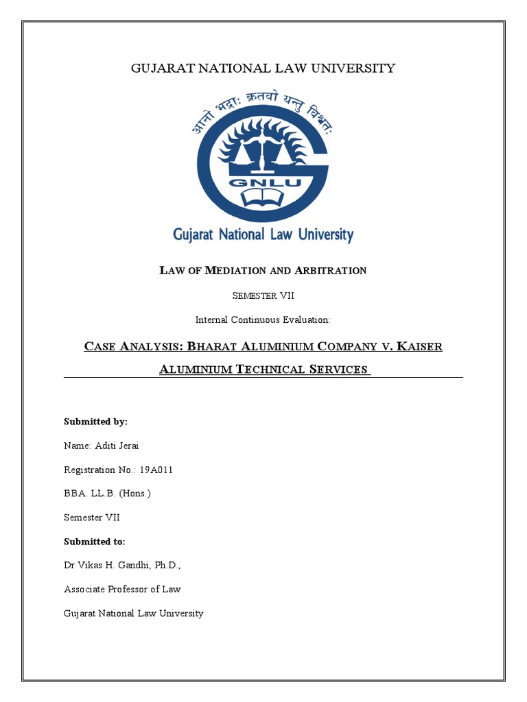 BALCO v. Kaiser International Case Analysis | PDF | Arbitration ...