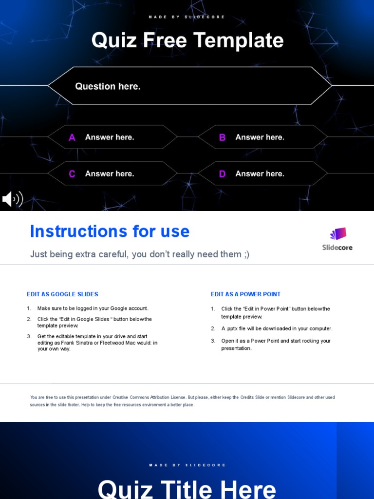 Free Quiz Template for Slides | PDF | Software | Computing