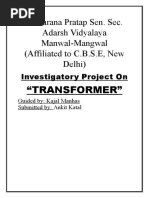 Project On Transformers Class XII | PDF | Transformer | Electromagnetic ...