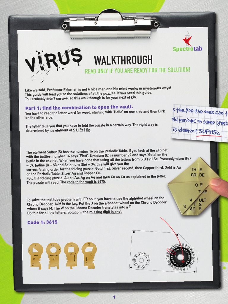 Escape Room Walkthrough 02 Virusv2 | PDF