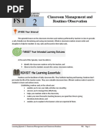 Classroom Management Matrix | PDF | Classroom | Psychology
