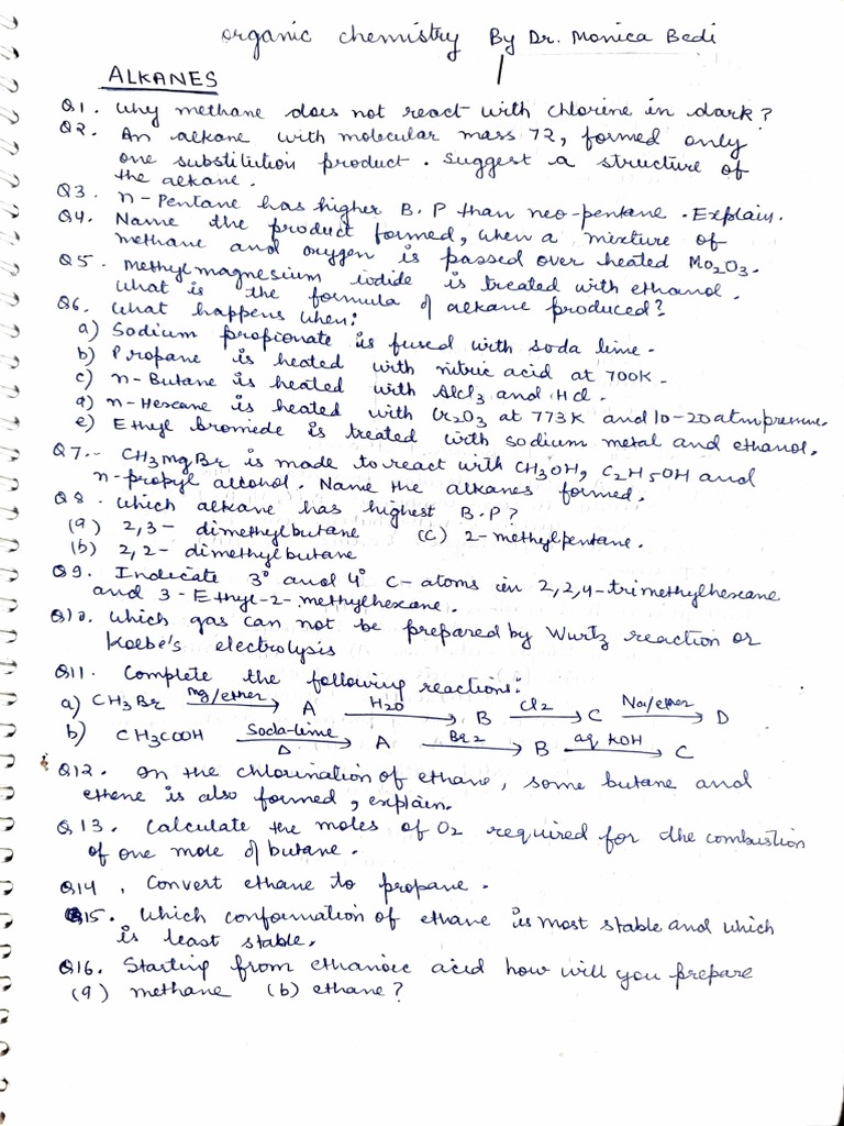 Alkanes, Alkenes, and the Preparation of Butane | PDF | Chemical ...