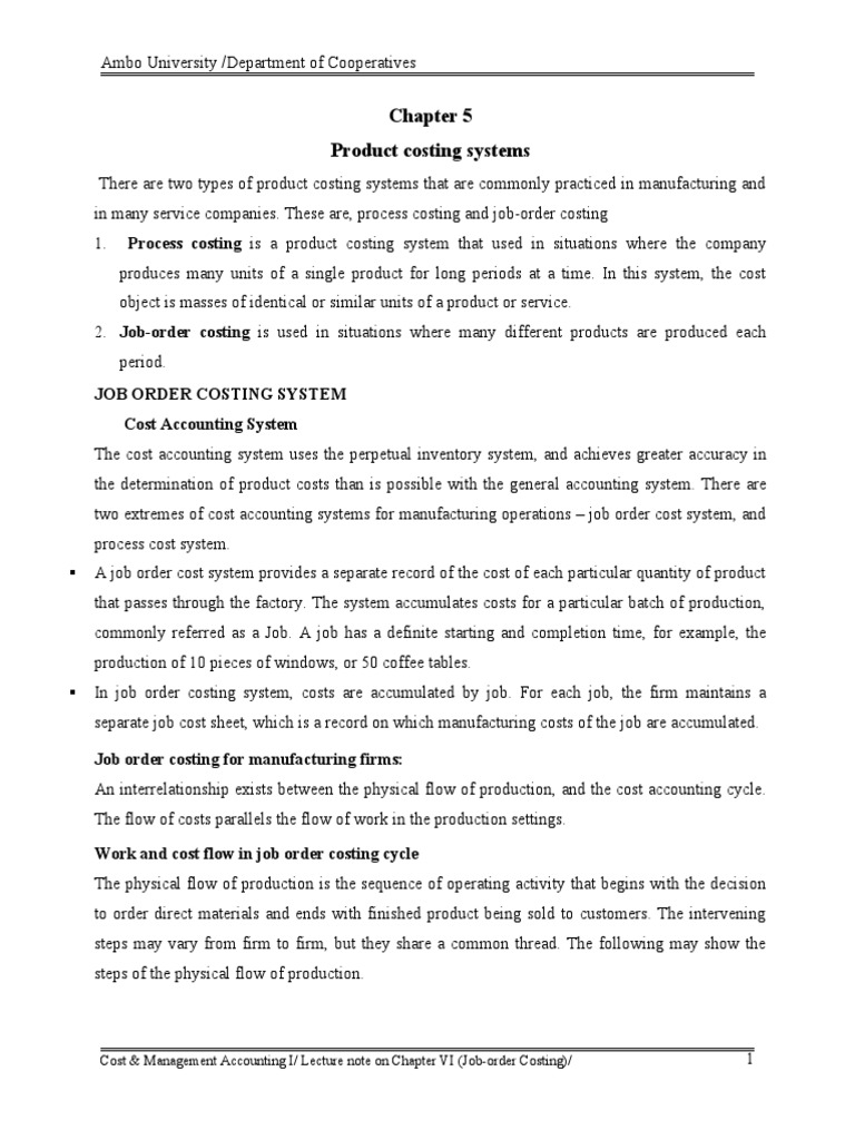 Chapter 6 - Job Order Costing | PDF | Cost Of Goods Sold | Debits And ...