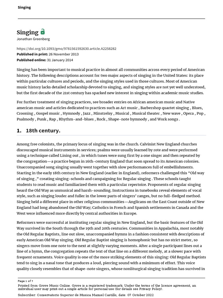 Singing New Grove | Download Free PDF | Singing | Minstrel Show