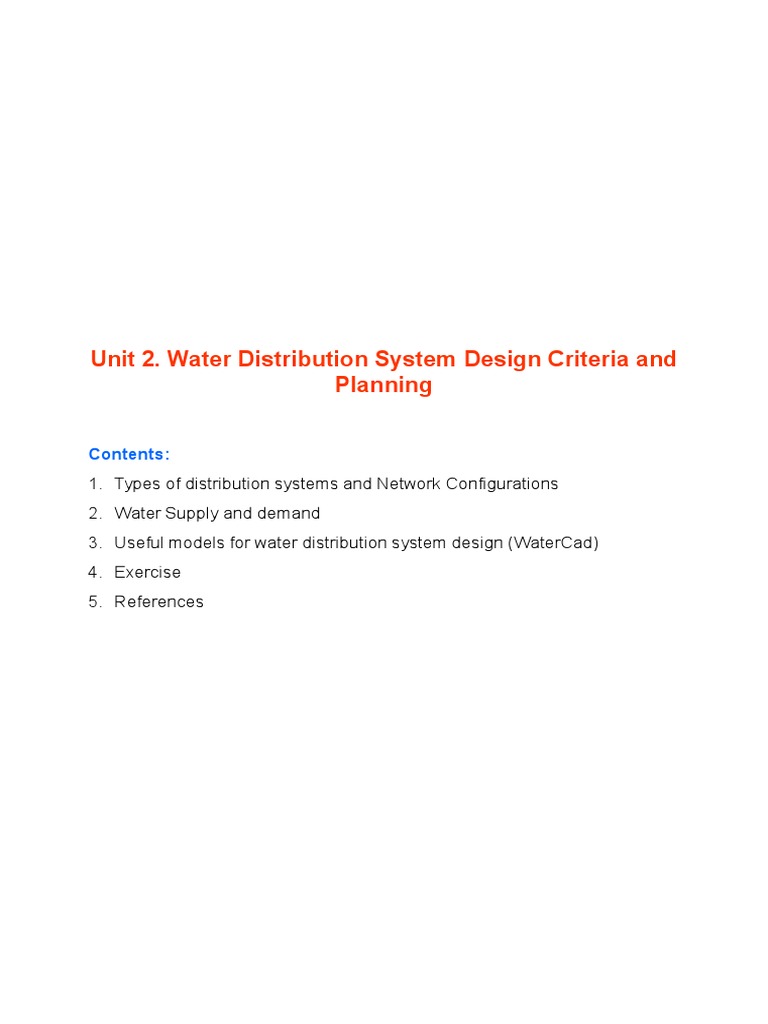 Water Distribution System Design Criteria and Planning | PDF | Pump | Water