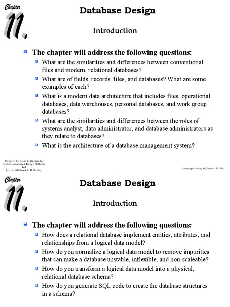 CHAPTER 11 Slides | PDF | Databases | Database Design