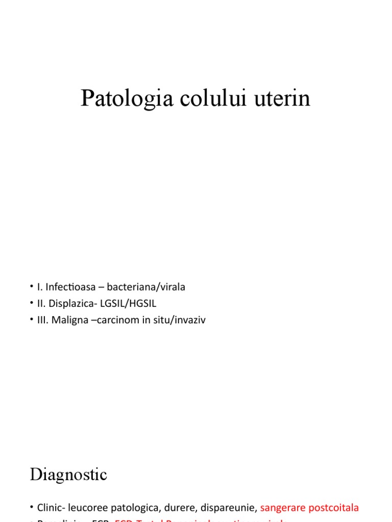 AMG - Patologia Colului Uterin | PDF
