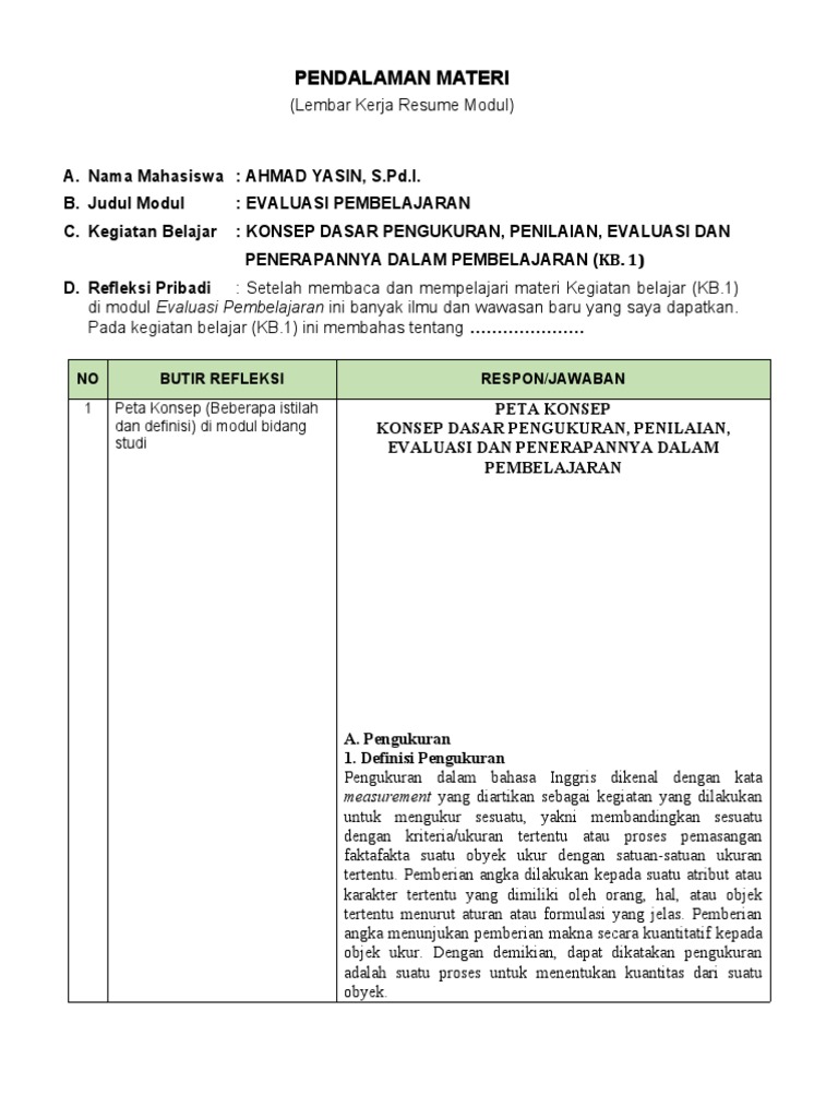 Contoh Resume KB 1 | PDF