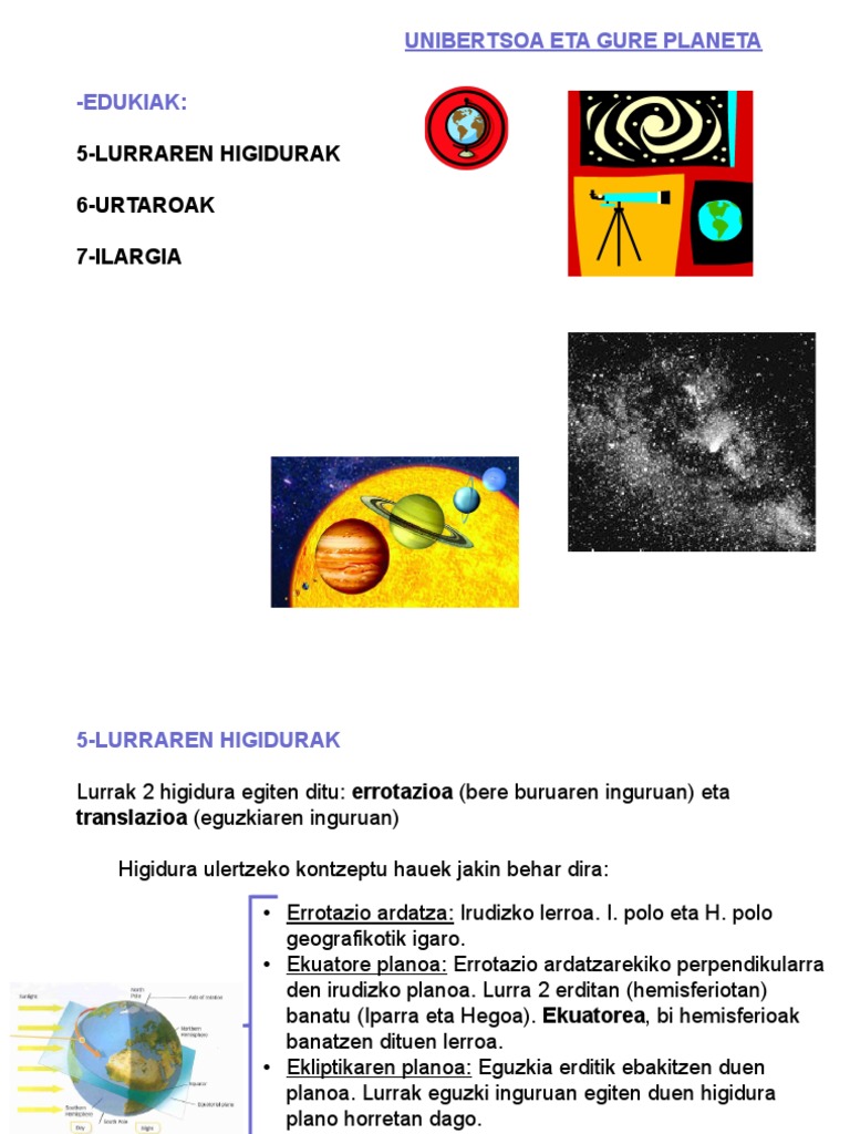 1.UNIBERTSOA ETA GURE PLANETA 2. Zatia | PDF