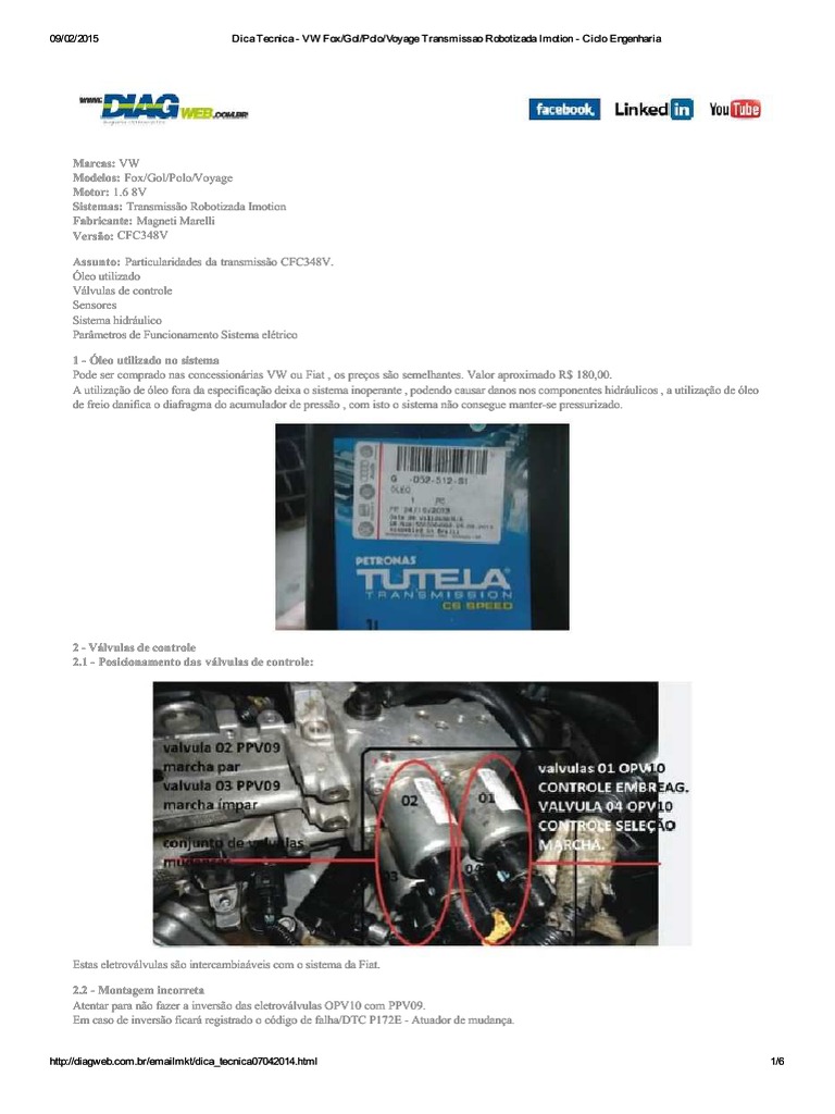 Transmissão Imotion: Dicas Técnicas VW | PDF | Relé | Motores