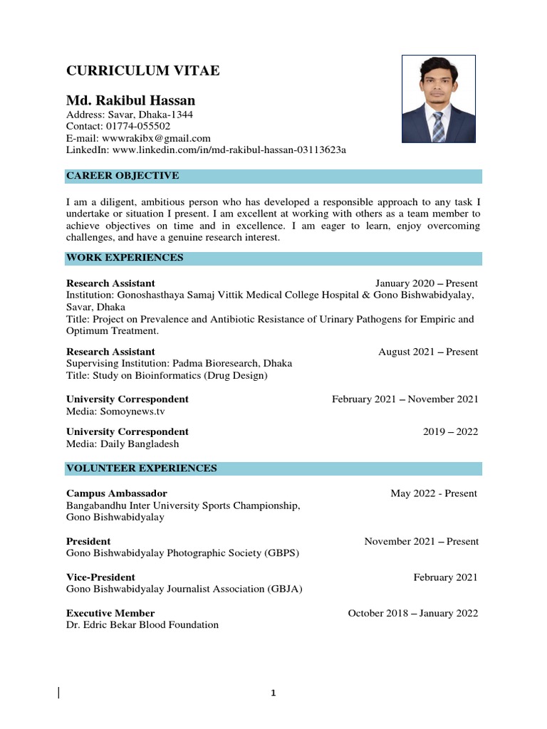 CV of Md Rakibul Hassan | PDF