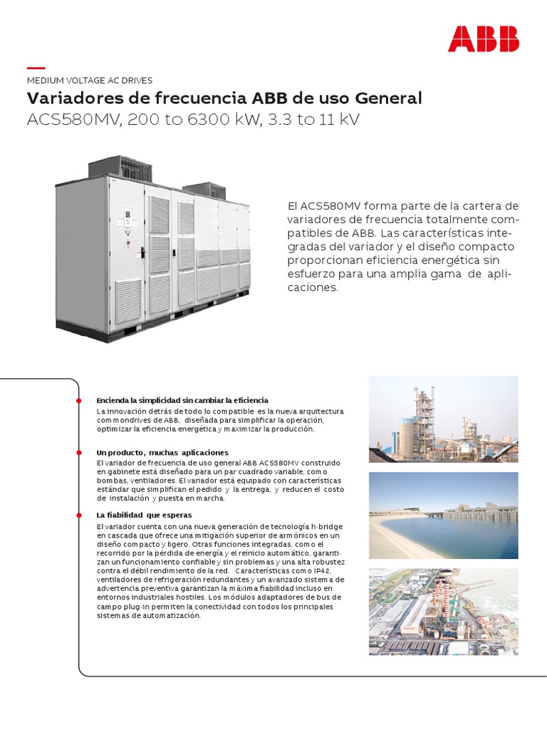 ABB - Datasheet - ACS580MV - Uso General - Nov - 2021 - ES | PDF | Uso eficiente de energía ...
