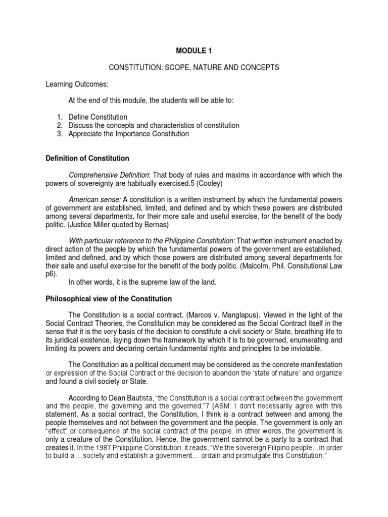 Module 1 | PDF | Constitution | Separation Of Powers