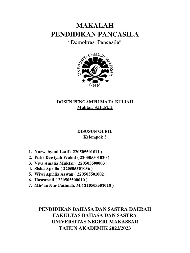 MAKALAH Pendidikan Pancasila | PDF