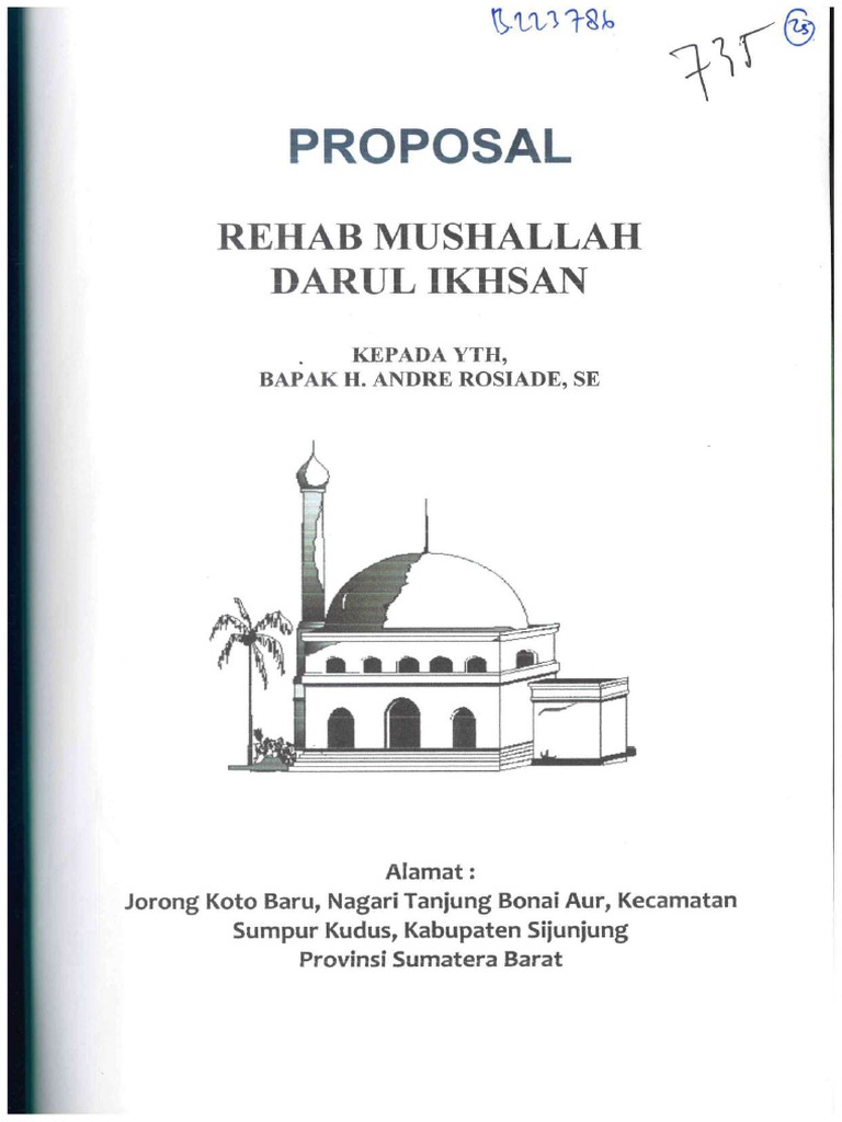 Proposal Rehab Musholla Darul Ikhsan | PDF