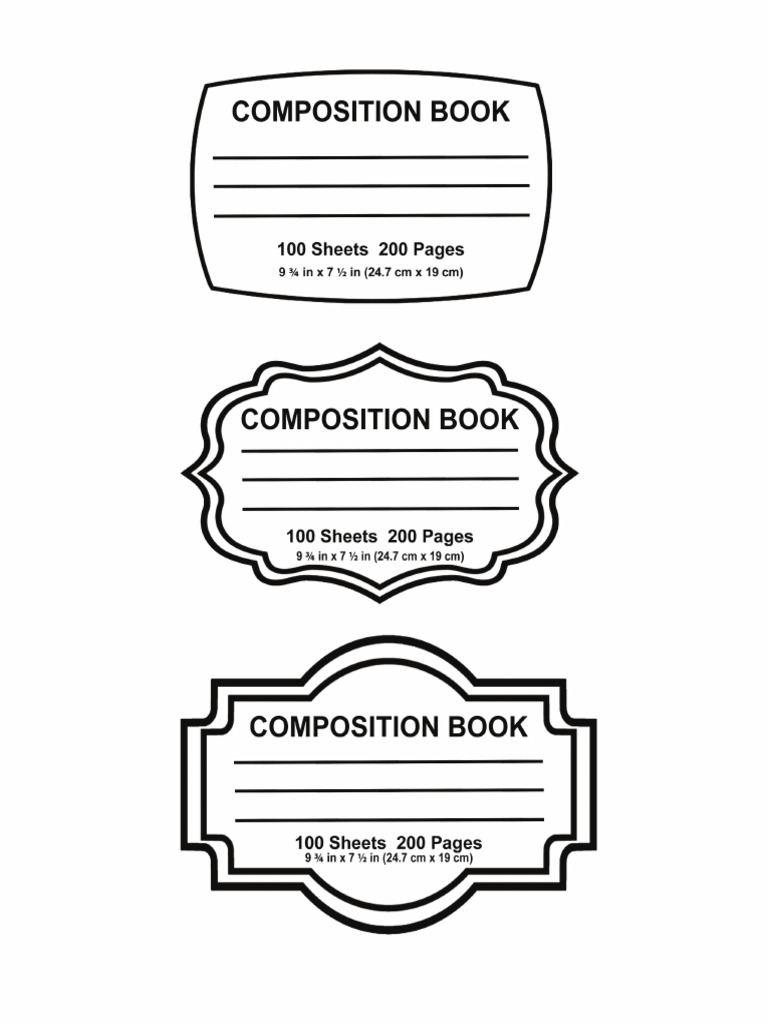 Composition Notebook Labels-Black | PDF