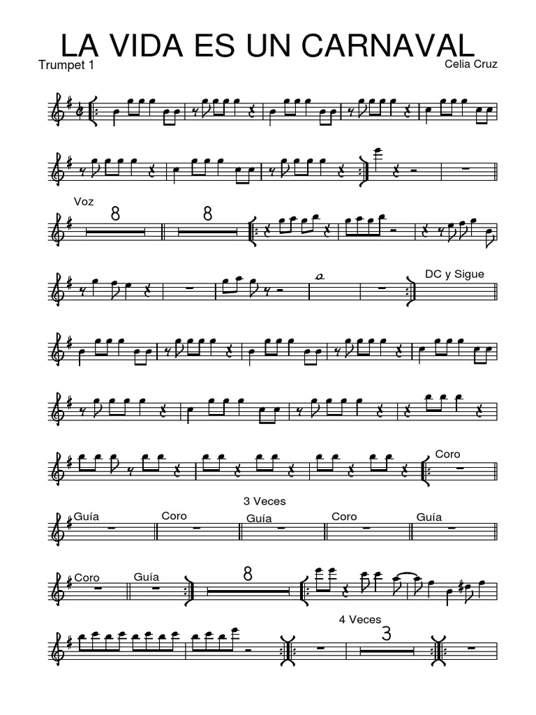 La Vida Es Un Carnaval - Celia Cruz | PDF
