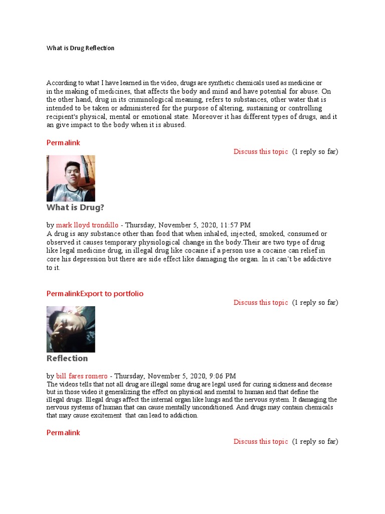 What Is Drug Reflection | PDF | Substance Abuse | Drugs