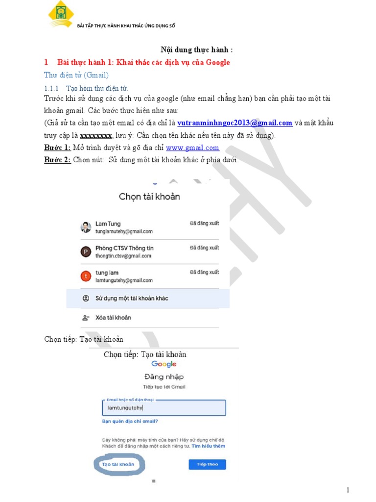 N I Dung TH C Hành Bai 1, 2,3 | PDF