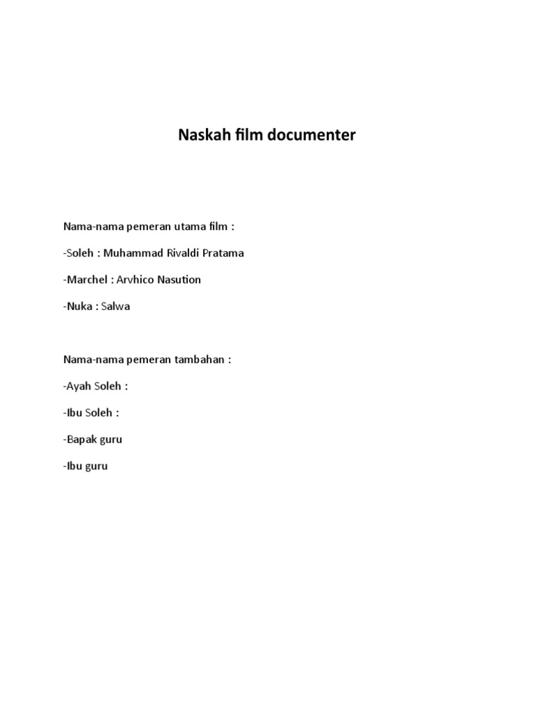 Naskah Film Dokumenter-1 | PDF