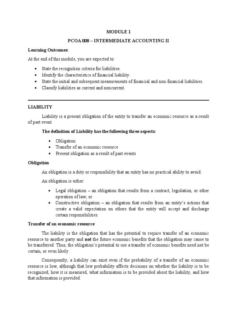 Module 1 Current Liabilities | PDF | Fair Value | Refinancing