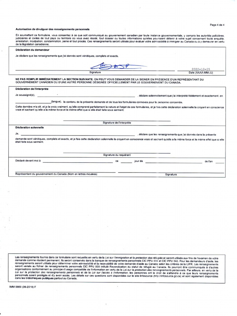 IMM 5669 Signe | PDF