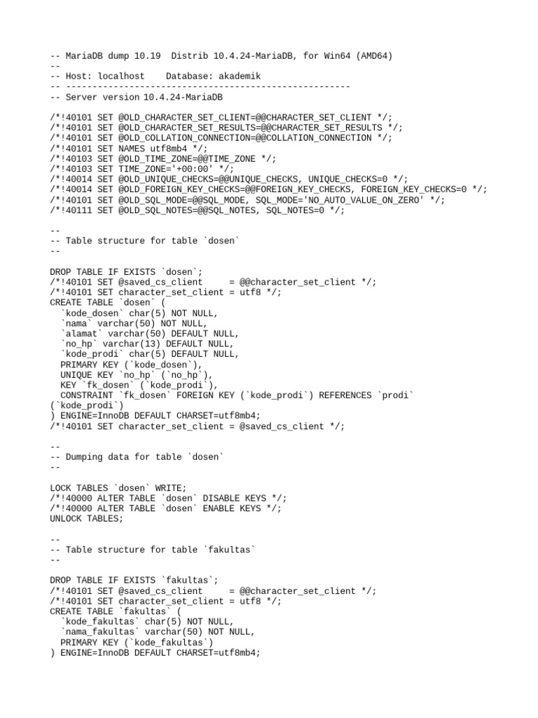 Akademik SQL | PDF | Computer Data | Software Engineering