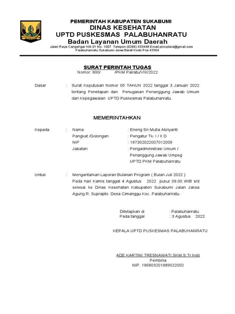 Surat Perintah Tugas New | PDF