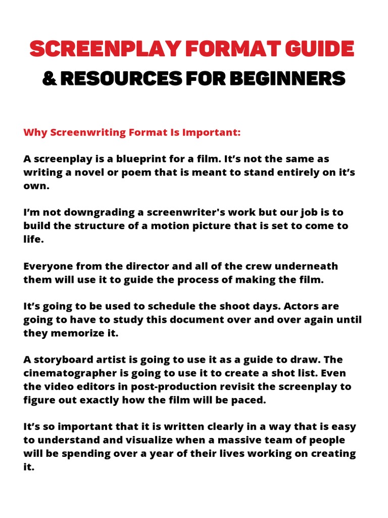 Screenplay Guide and Format | PDF | Screenplay | Screenwriting