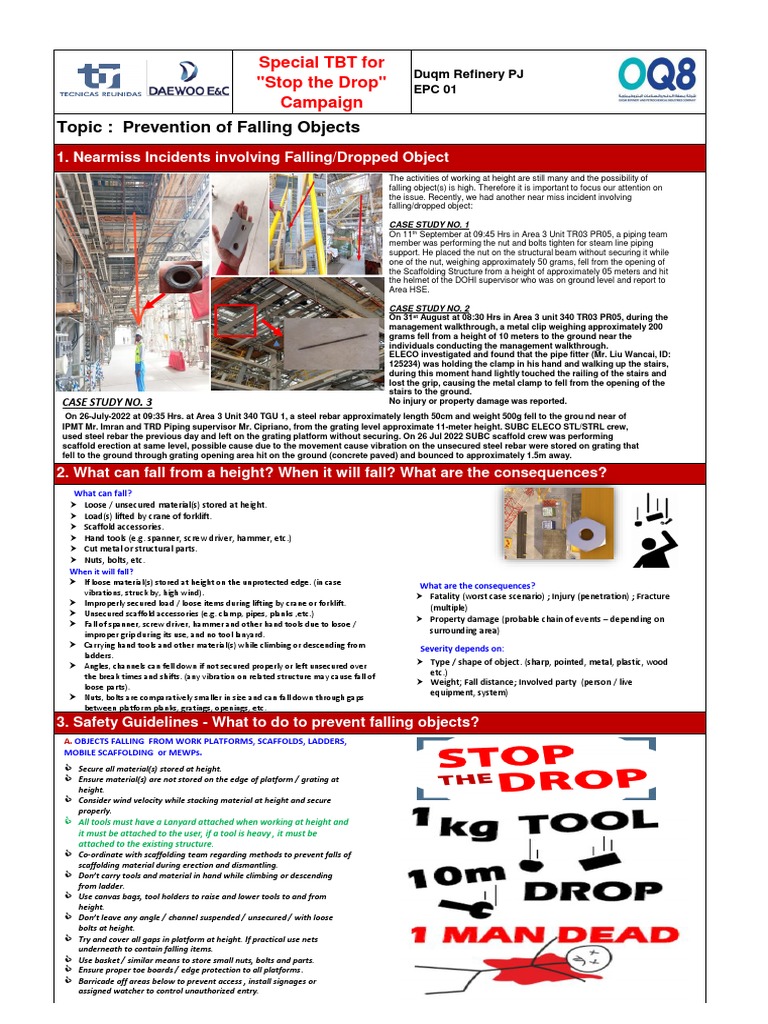 Falling Object Safety Guidelines | PDF | Scaffolding | Screw