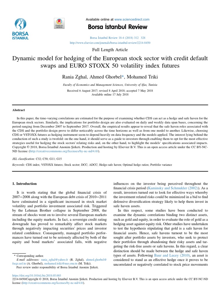 Dynamic Model For Hedging of The European Stock Sector With - 2018 ...