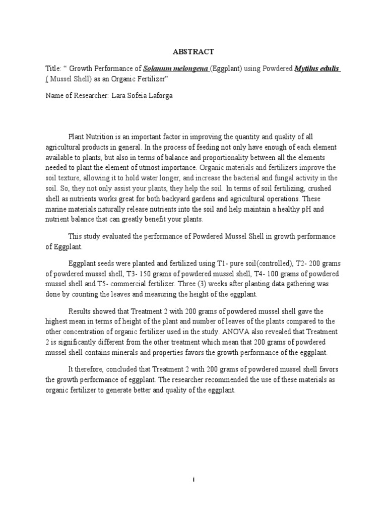 Growth Performance of Eggplant | PDF | Fertilizer | Soil