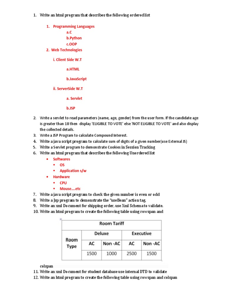 WT Lab Internal Questions | PDF | Html | Java (Programming Language) WT Lab Internal Questions | PDF | Html | Java (Programming Language)