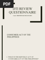 Consumer Rights & DTI Programs Quiz | PDF | Poison | Economies