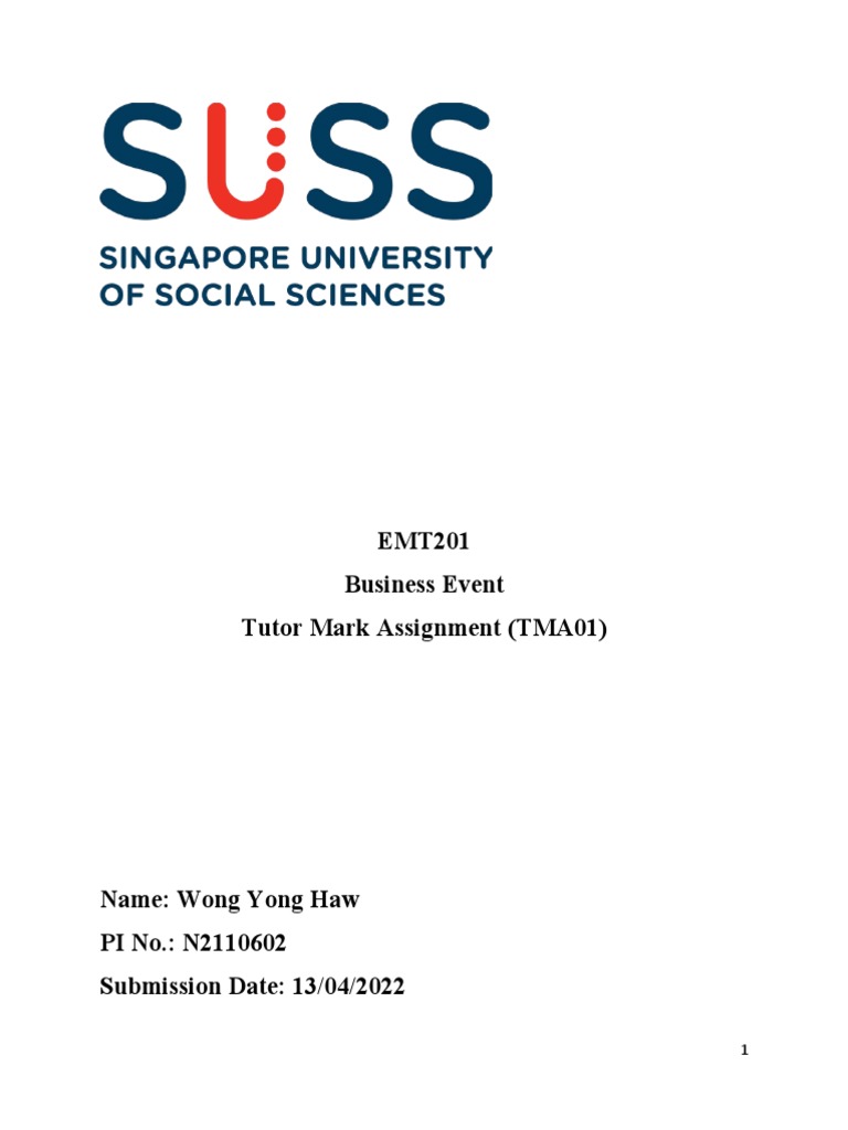 EMT201 TMA01 Yhwong010 WongYongHaw | PDF | Return On Investment | Gross ...
