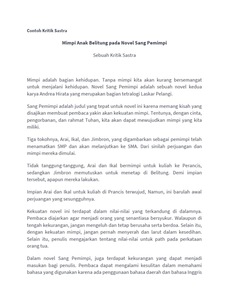 Contoh Kritik Dan Esai | PDF | Ilmu Sosial