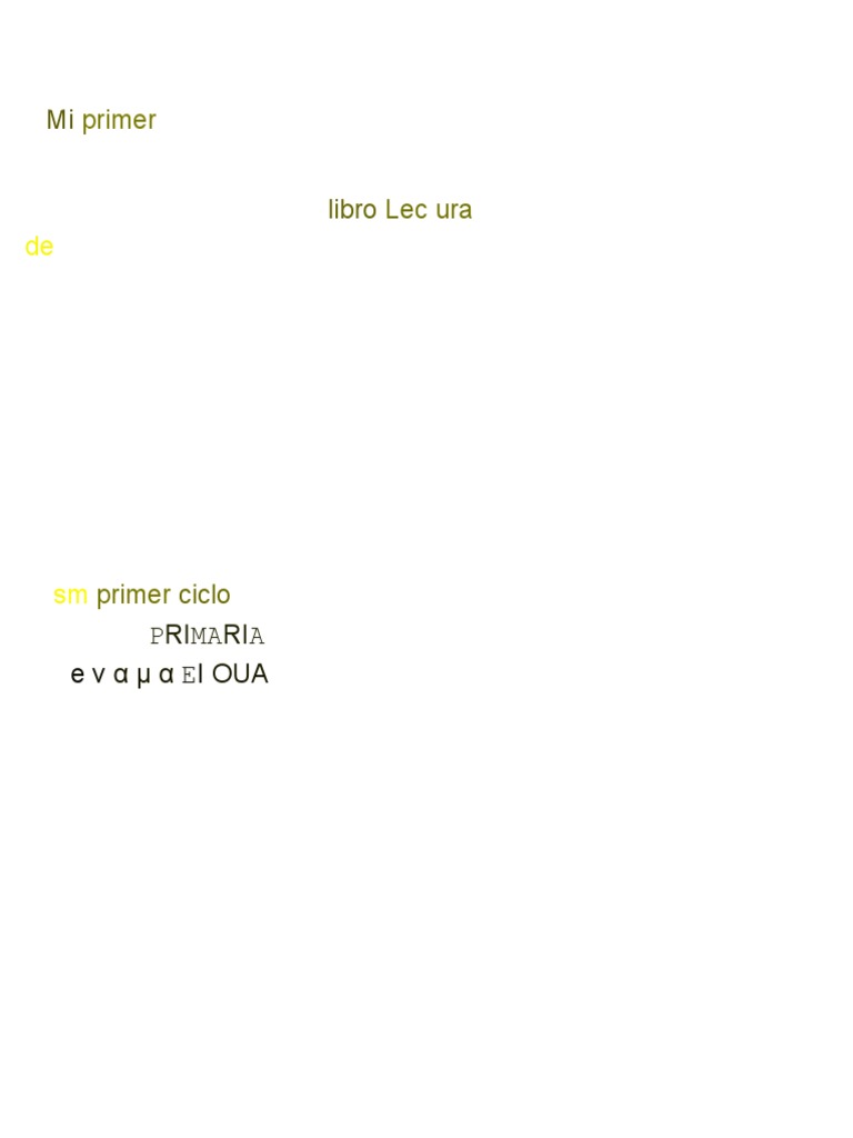Mi Primer Libro de Lectura | PDF